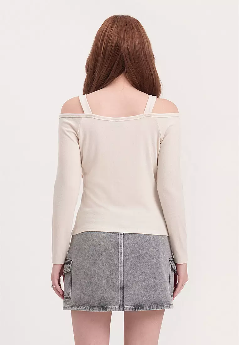 Buy Penshoppe Ribbed Knit Two-Fer Long Sleeves Top 2025 Online | ZALORA