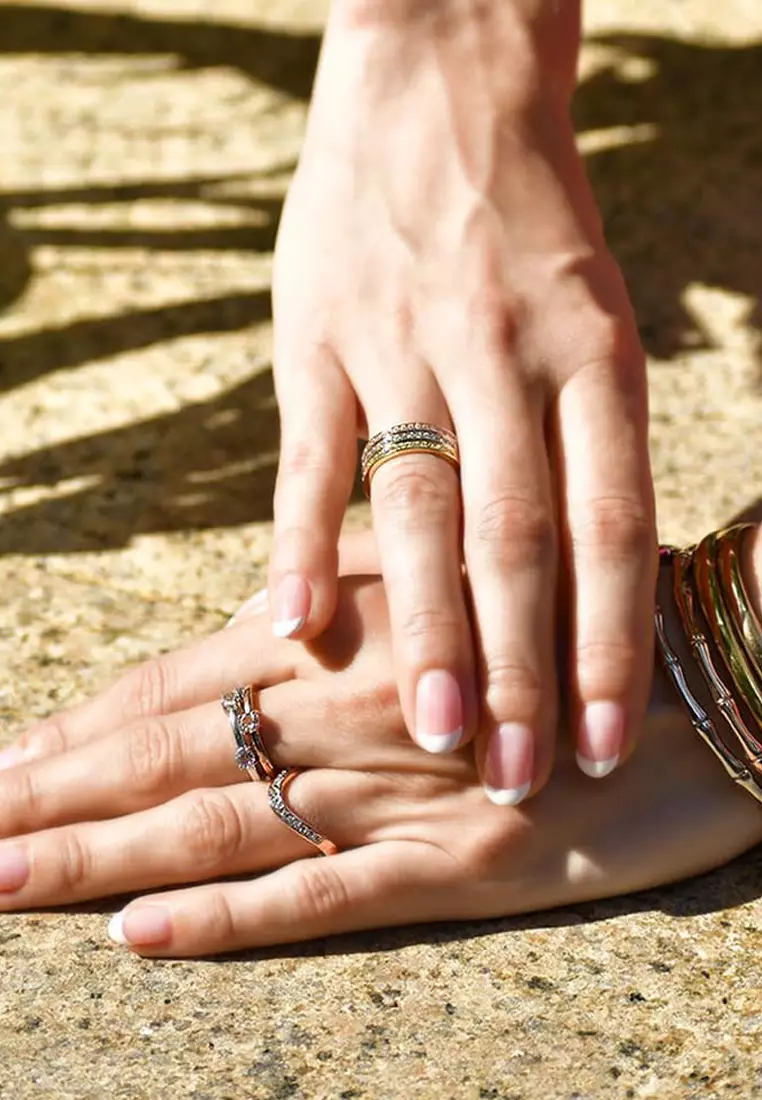 Buy Krystal Couture Contortion Ring in Rose Gold Embellished with ...