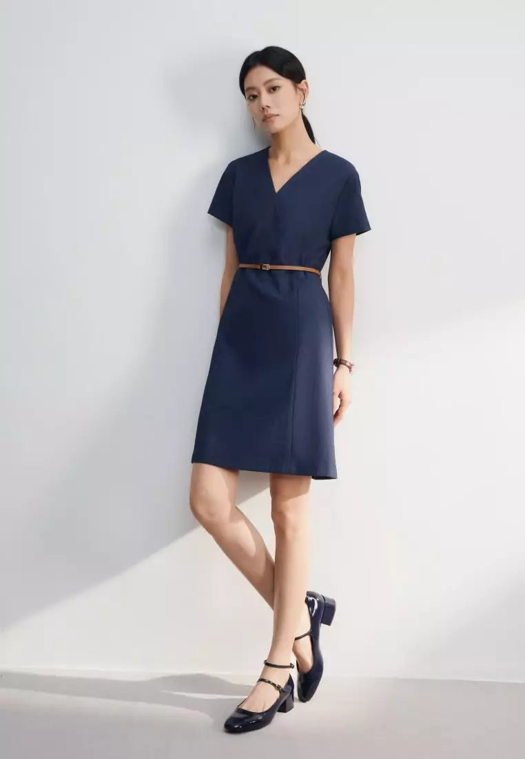 Buy G2000 Striped Wrap Dress With Belt 2025 Online | ZALORA