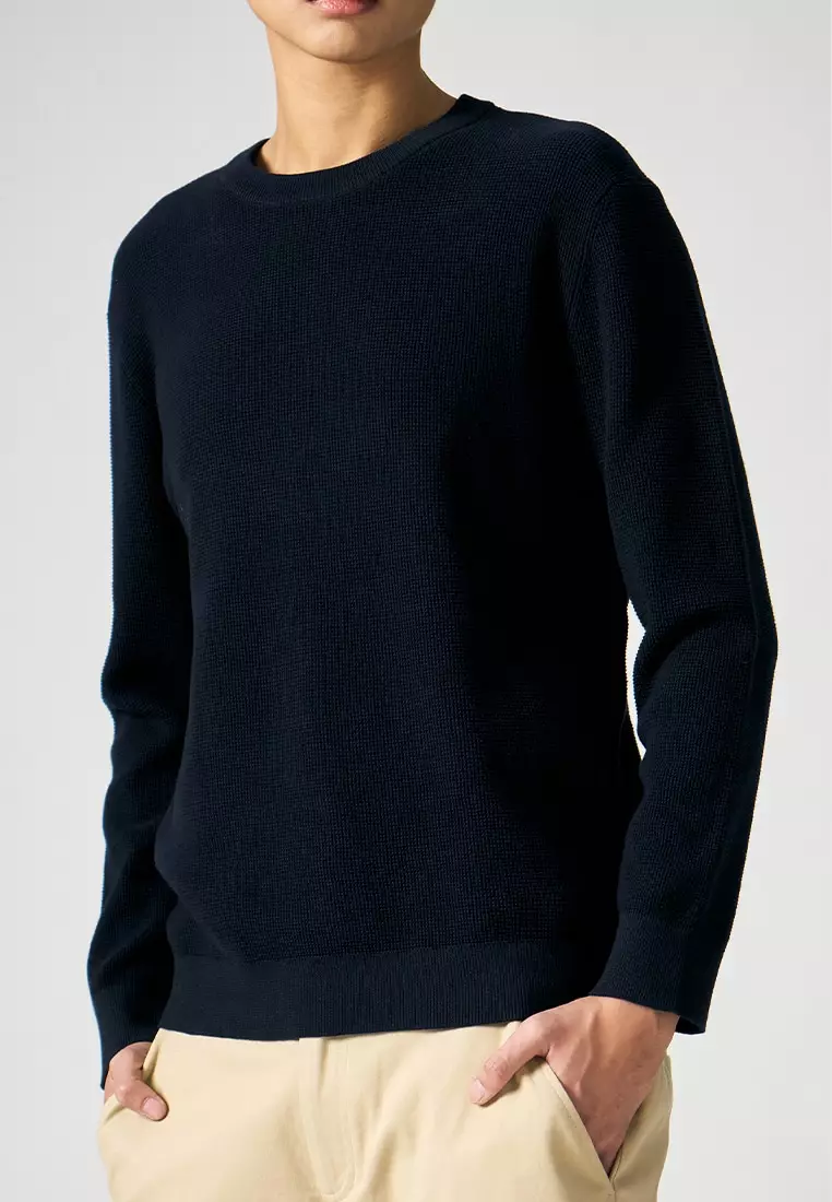 Buy MEMO Textured Flat Knit Pullover 2025 Online | ZALORA Philippines