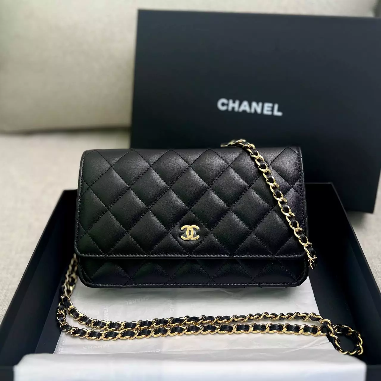 Jual Chanel Classic Wallet On Chain Lambskin Black Ghw Original 2025 ...