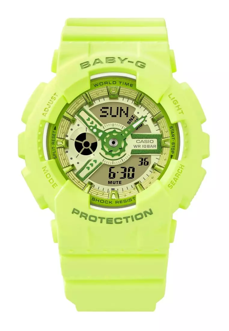 Buy CASIO Casio Baby-G BA-110 Series Lime Resin Watch BA-110YK-3ADR ...