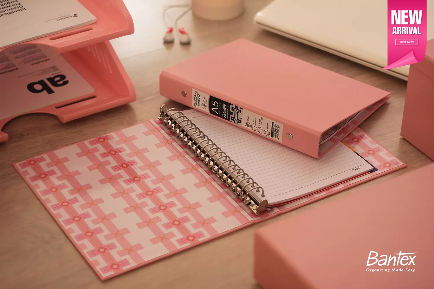 Jual Bantex Bantex A5 Multiring Binder - Musky Pink- Batik Series (1 ...