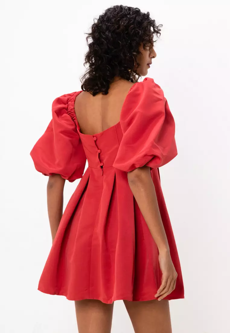 Jual ASOS Design Structured Prom Mini Dress With Curved Neckline Detail ...