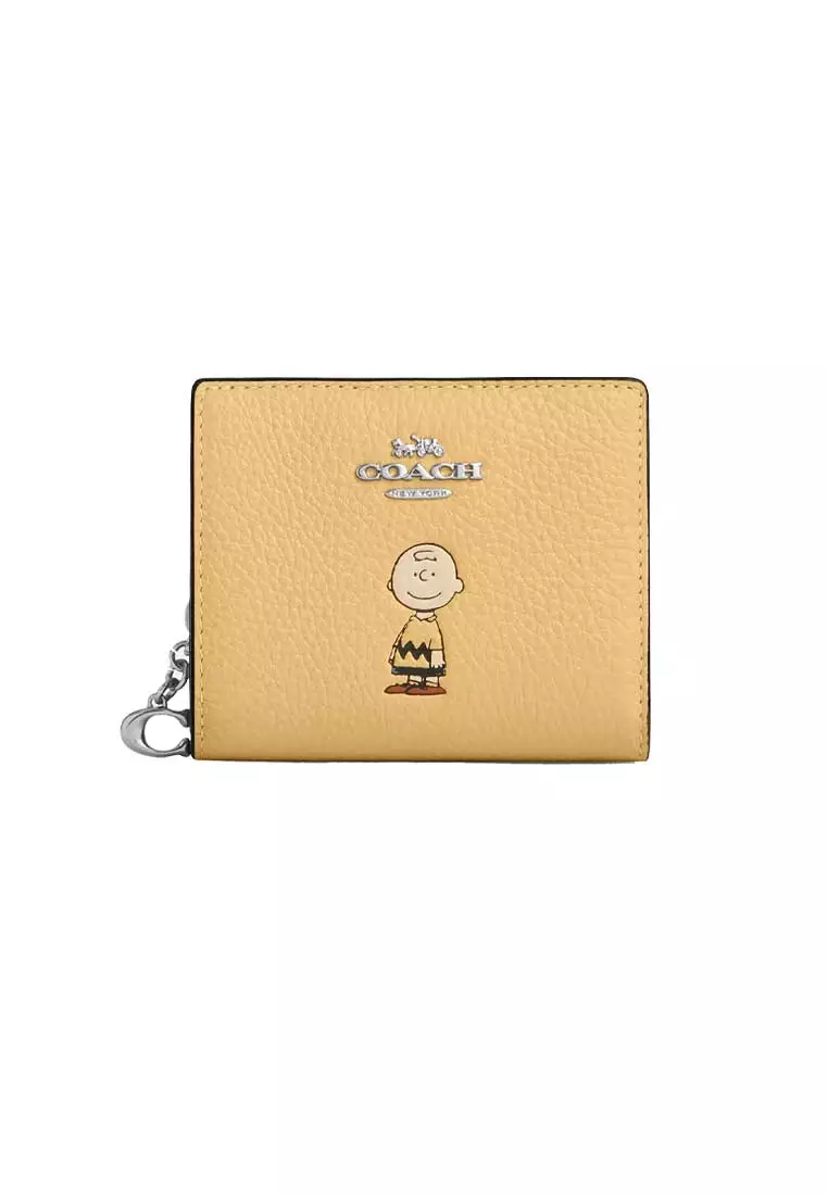 Buy Coach Coach X Peanuts Snap Wallet With Charlie Brown Hay Multi ...