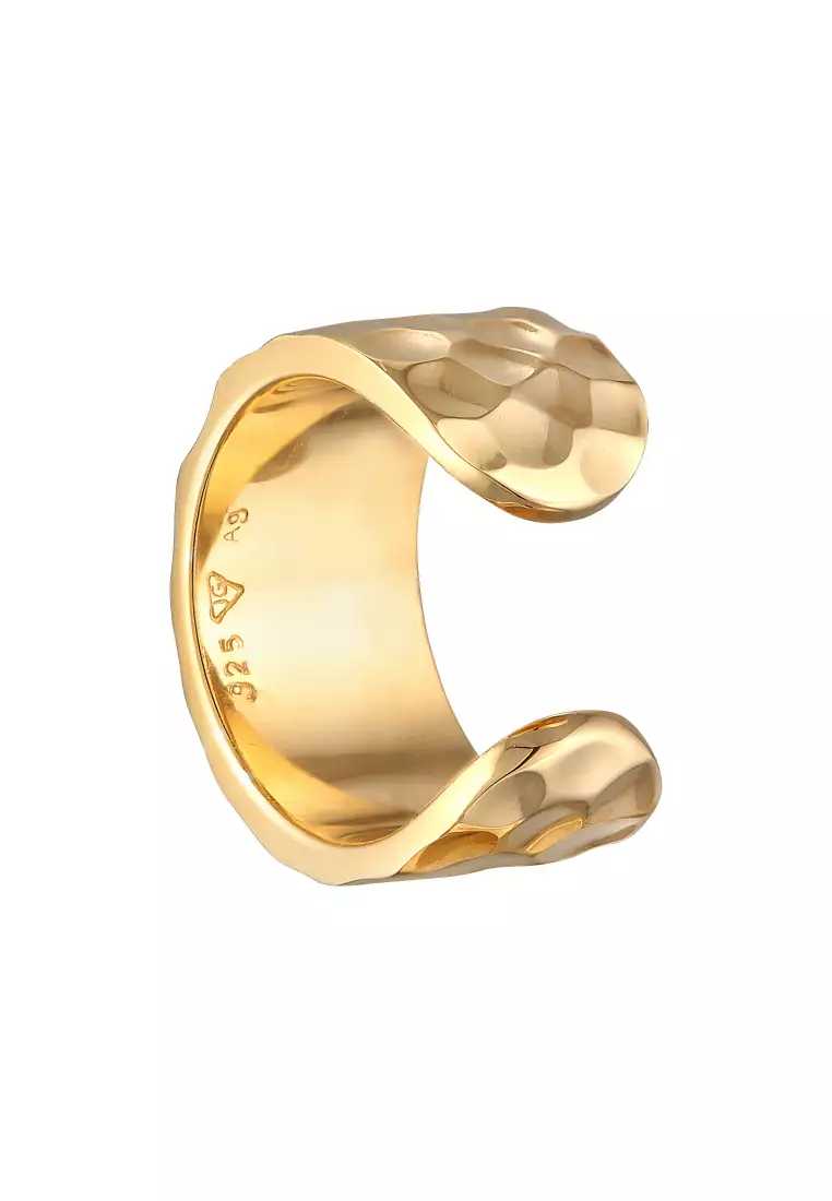 Buy Kuzzoi Earrings Men Cuff Single Hammered Gold Plated 2026 Online ...