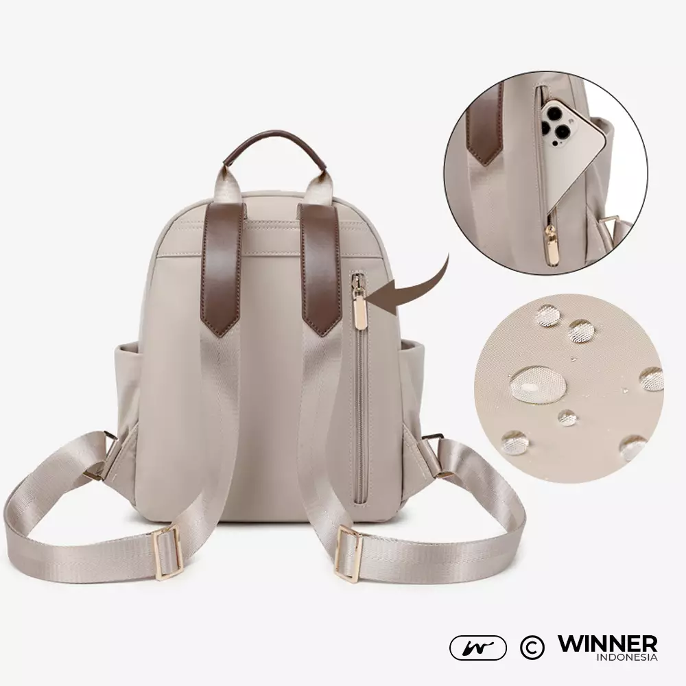 Jual WINNER WINNER Tas Ransel Kecil Nylon Anti-Air Backpack Korean Style (T14-015-6139) - Khaki ...
