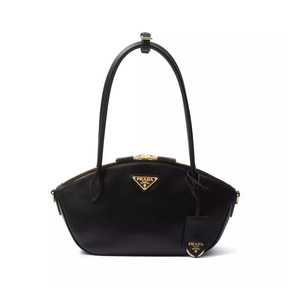 Jual Prada Prada Triangle Logo Small Leather Handbag Black Original ...