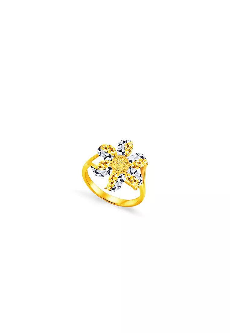Buy MJ Jewellery MJ Jewellery 916/22K Gold Flower Ring C43 2025 Online ...