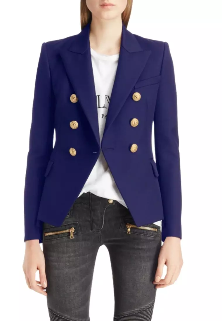 Buy ZITIQUE Two-Button Double-Breasted Suit Jacket Blazer 2025 Online ...