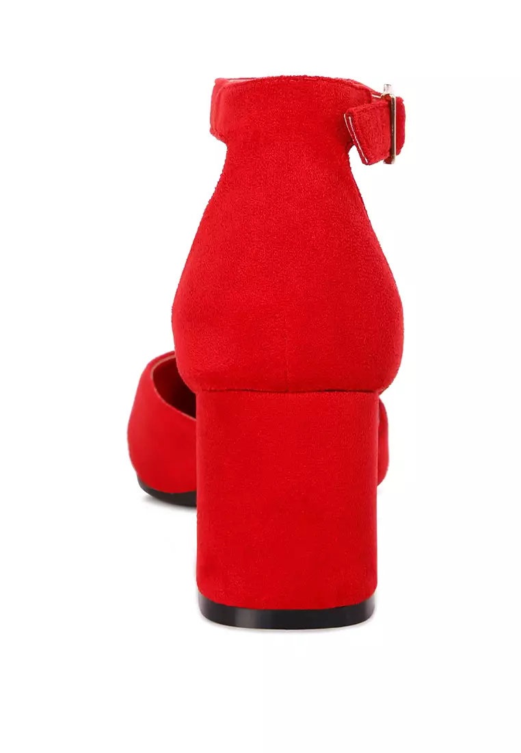 London Rag Red Metallic Accent Angle Heeled Sandals 2025 | Buy London ...