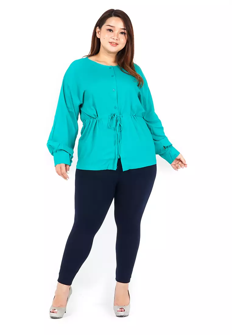 Jual Xtramiles Plus Size Blouse Anelis Green Original 2025 | ZALORA ...