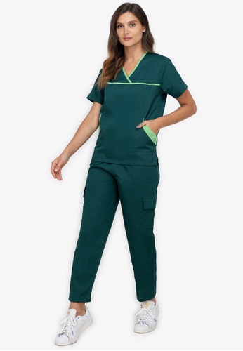 Intal Garments Scrub Suits Overlap Pocket Design Zalora Philippines
