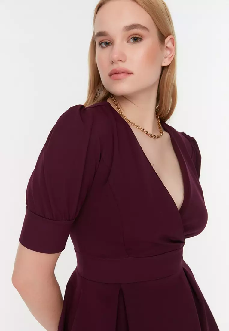 Jual Trendyol Double Breasted Collar Dress Original 2024 Zalora