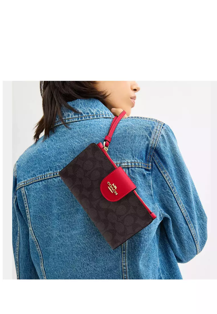 Coach Phone Wallet In Signature Canvas 2024 | Buy Coach Online | ZALORA ...