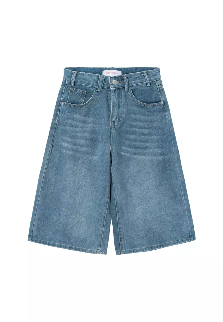 Buy DRUM Classic Washed Details Pocket Jorts- Blue Online | ZALORA Malaysia
