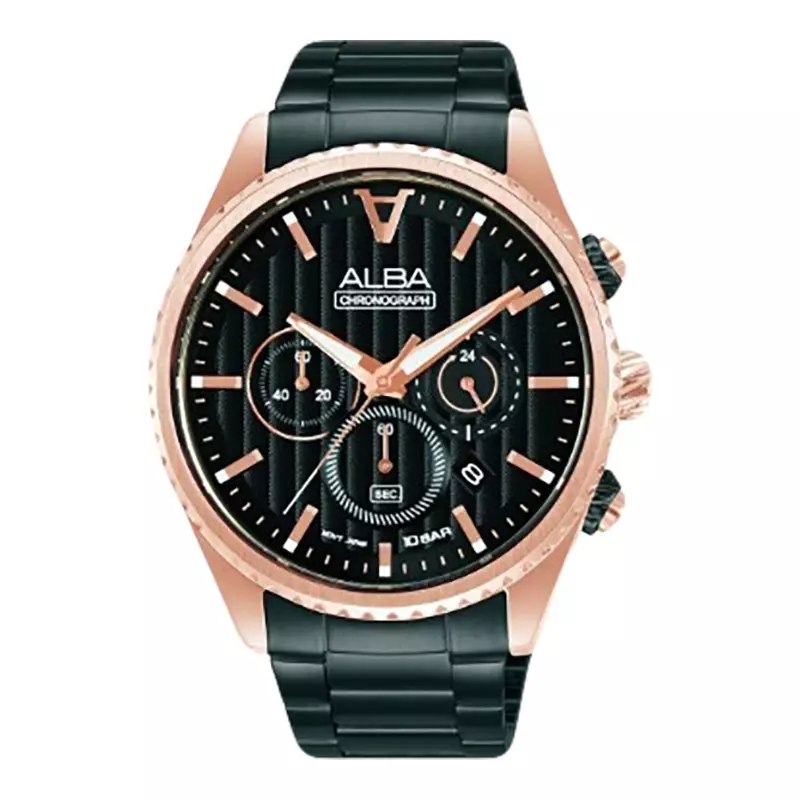 Jual Alba Jam Tangan Pria Alba Signa AT3H80X1 Chronograph Men Black ...