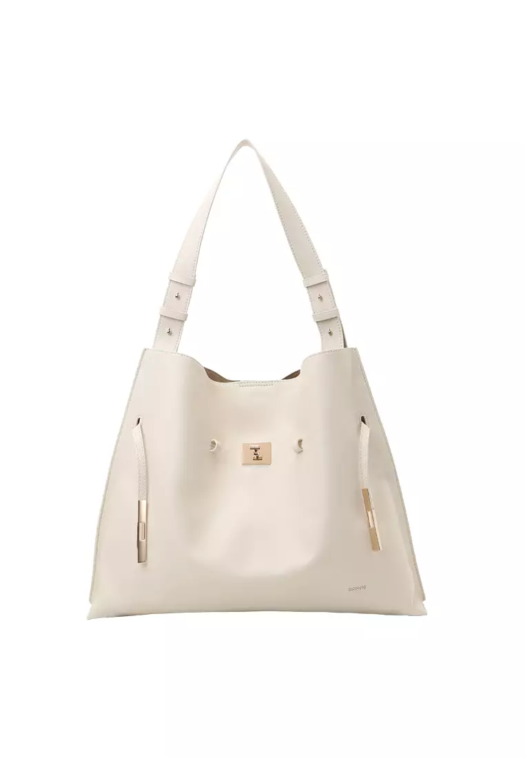 Buy RABEANCO SAOI Belt Tote II - Cream Beige 2026 Online | ZALORA ...