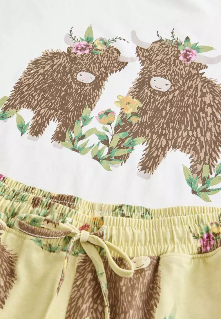 Buy NEXT Hamish the Highland Cow 100% Cotton Short Sleeve Pyjamas 2025 ...