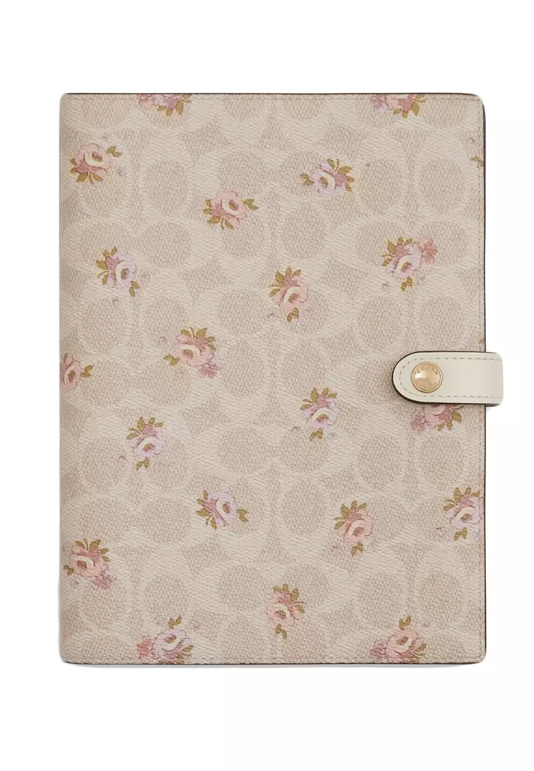 Buy Coach Notebook In Signature Canvas With Floral Print - Sand Multi ...