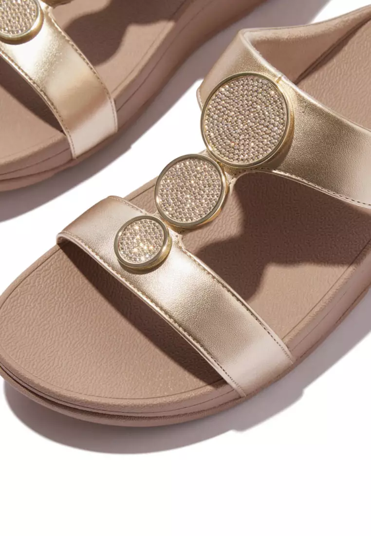 Buy Fitflop FitFlop HALO Bead-Circle Metallic H-Bar Slides - Metallic ...
