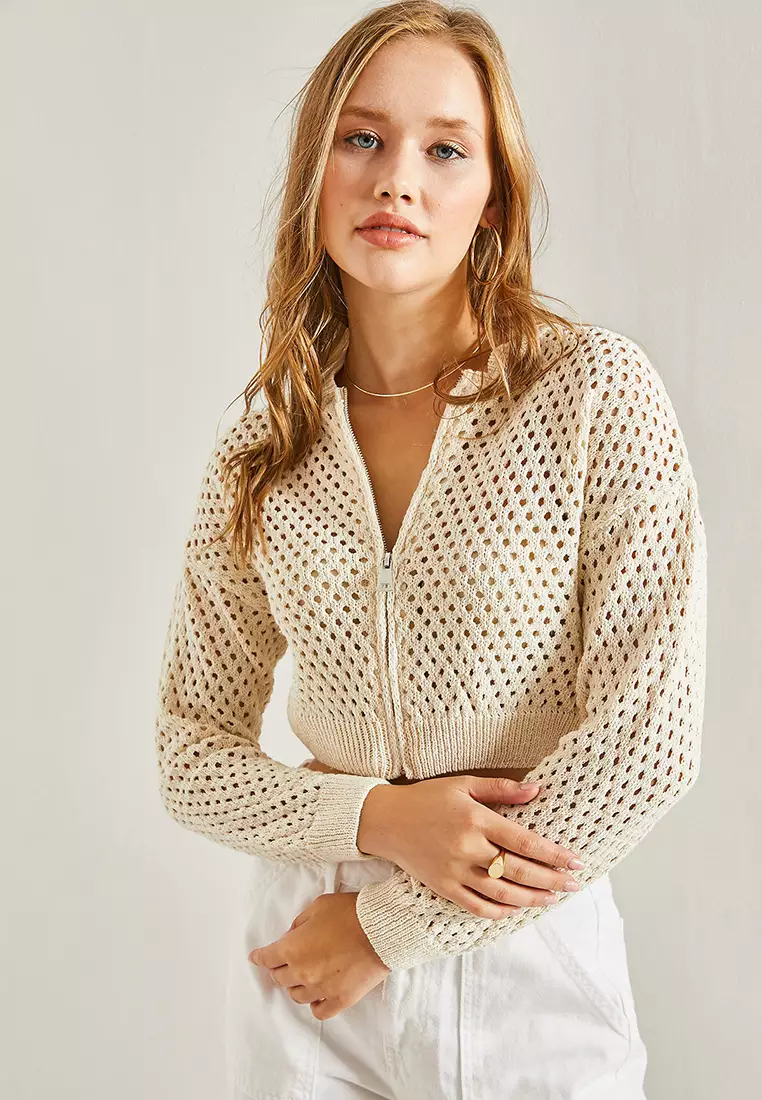Jual Bianco Lucci Openwork Knitwear Cardigan Original 2025 | ZALORA Indonesia