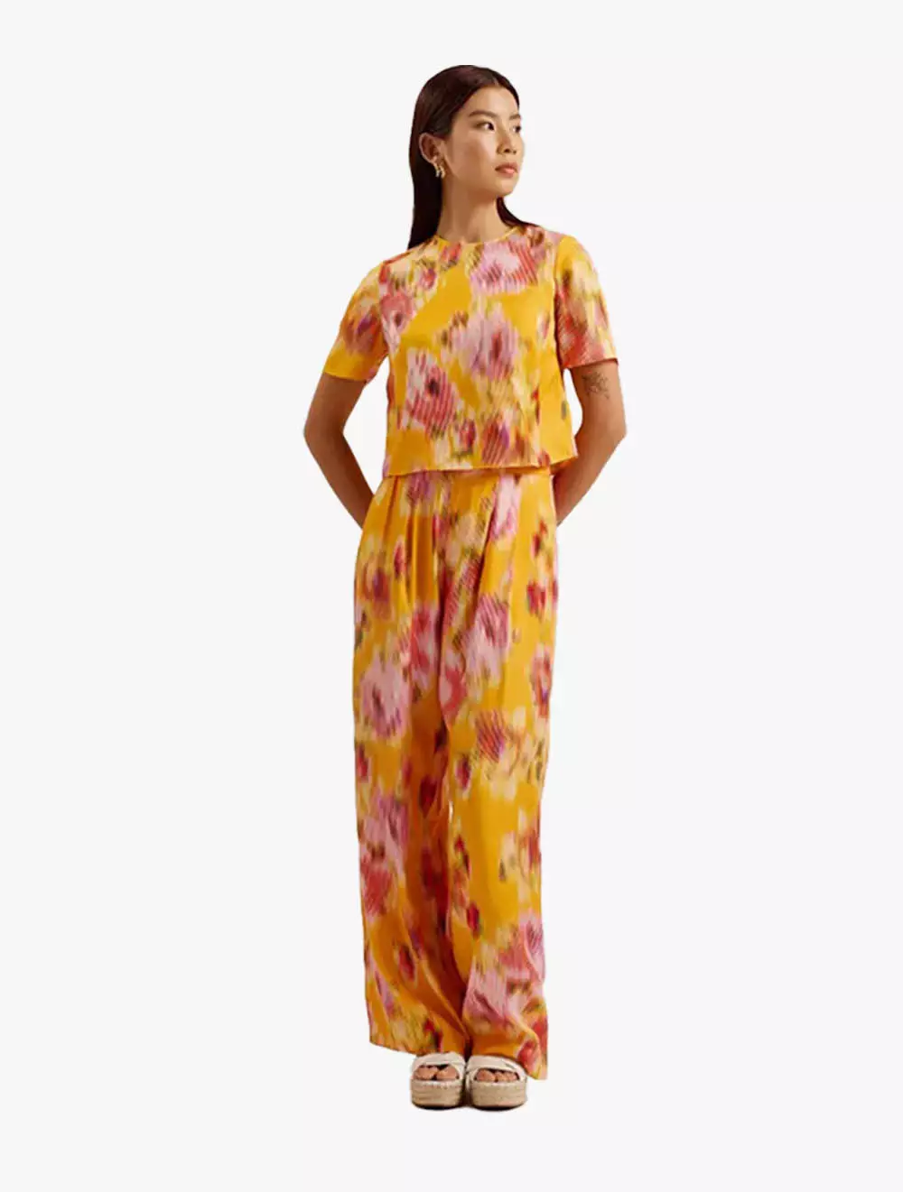 Jual Ted Baker HITAKO High Waisted Wide Leg Trouser - Orange Original ...