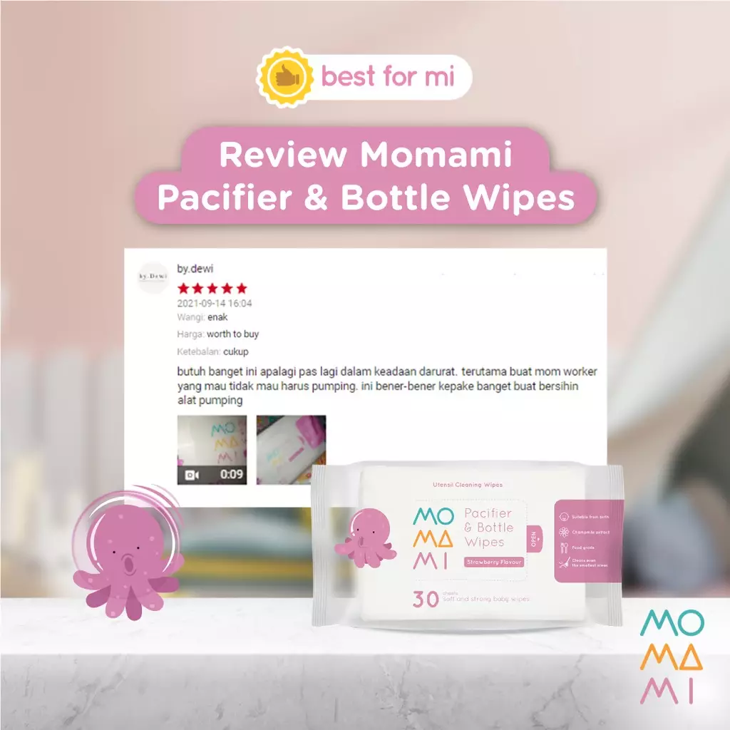 Jual MOMAMI MOMAMI PACIFIAR & BOTTLE WIPES 30SHEETS Original 2024 ...