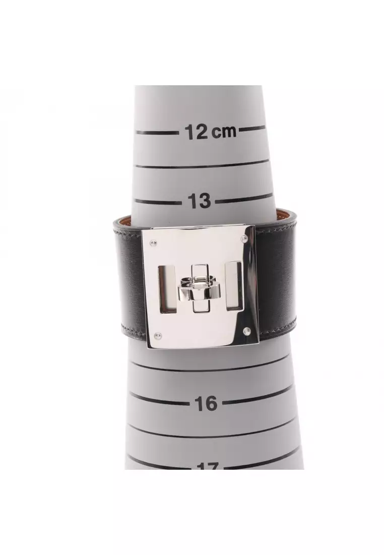 Buy Hermes Pre-Loved Hermès kelly dog bangle box calf black Silver Y刻 ...