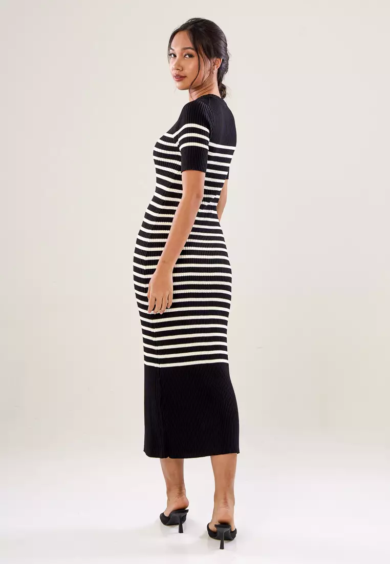 Buy Dressing Paula Striped Knit Dress Online | ZALORA Malaysia