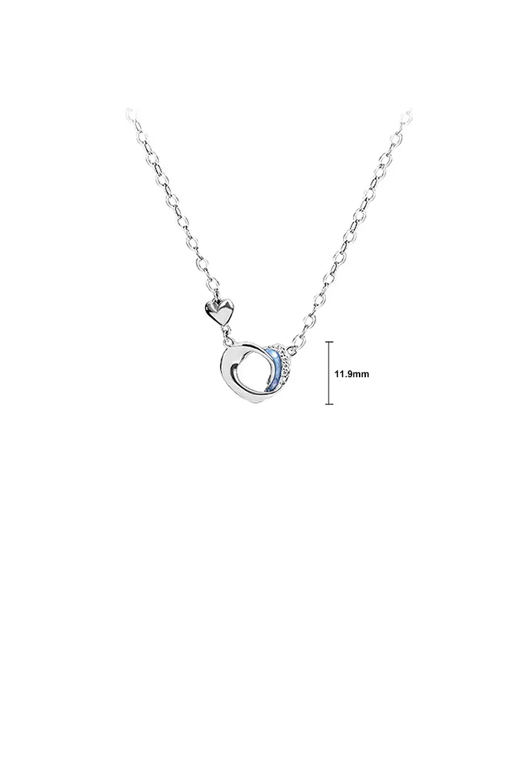 Buy Glamorousky 925 Sterling Silver Fashion Simple Hollow Heart Pendant with Cubic Zirconia and ...