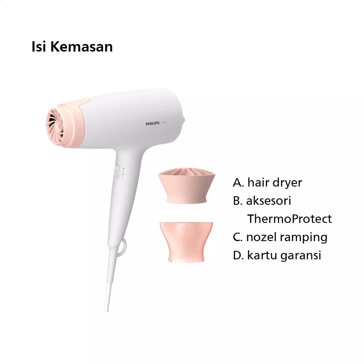 Jual Philips Philips Hair Dryer 3000 Series BHD300/10 Pengering Rambut Original 2024 | ZALORA ...