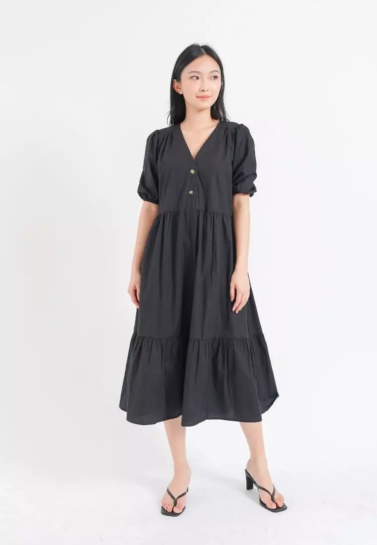 Jual MILLE FLEUR Elyca Dress Black Original 2026 | ZALORA Indonesia