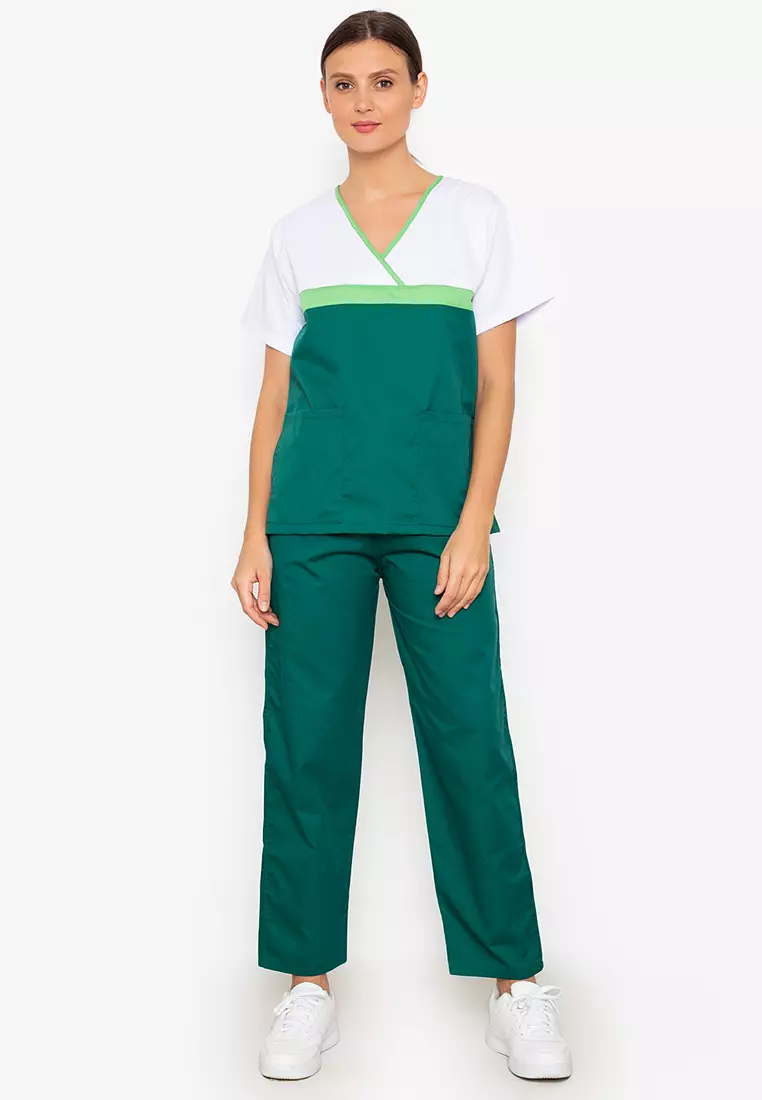 Buy Intal Garments Scrubsuit Medical Doctor Nurse Uniform Ss04 Overlap Tricolor Combination 2025
