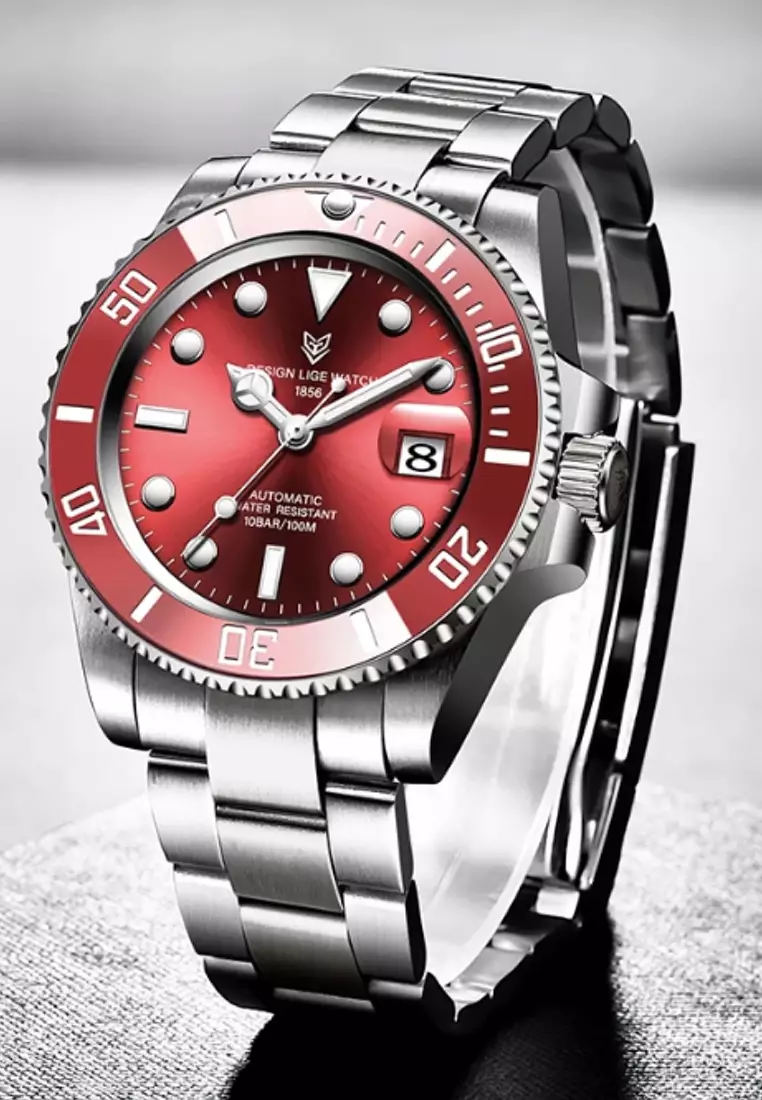 Buy LIGE AUTOMATIC Unisex Diver's Stainless Steel Self-winding Watch ...