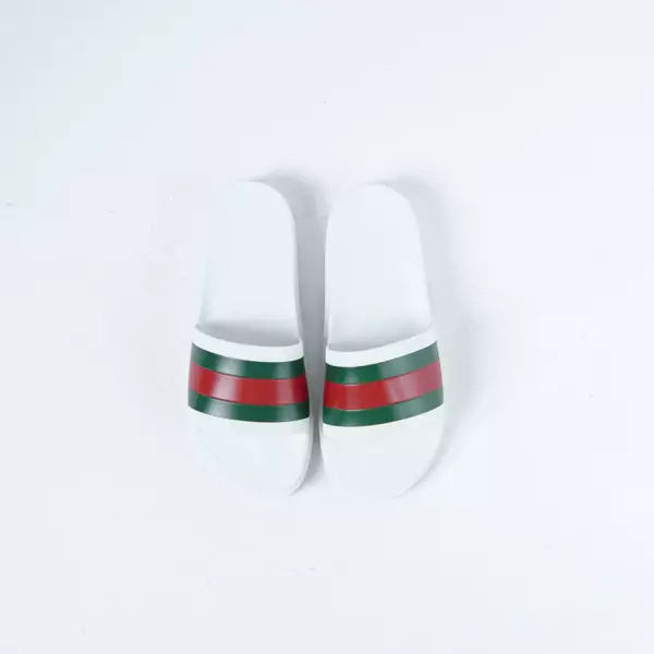 Jual Gucci Sandal GUCCI OG STRIPE GREEN WHITE RUBBER SLIDE 100% ...