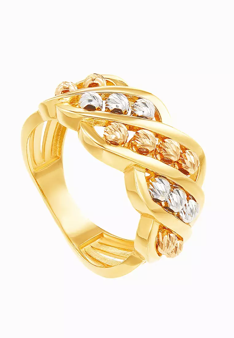 Buy HABIB HABIB Oro Italia 916 White, Yellow and Rose Gold Ring ...