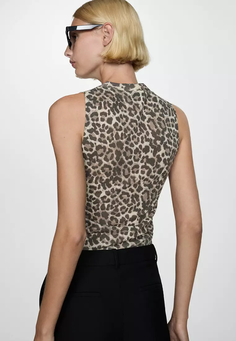 Jual Mango Leopard Stitch Top Original 2024 | ZALORA Indonesia