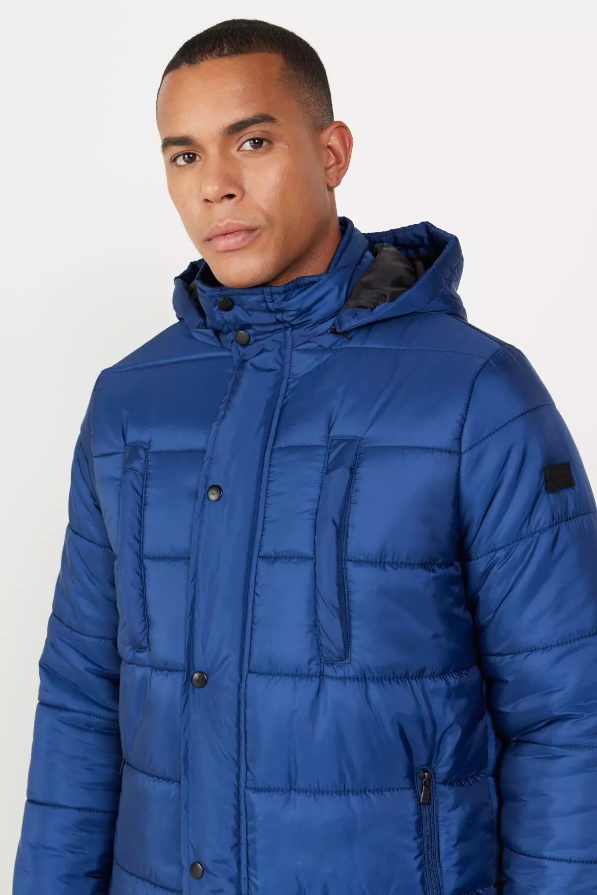 Jual Altinyildiz Mens Blue Normal Fit High Neck Padded Outdoor Puffer ...