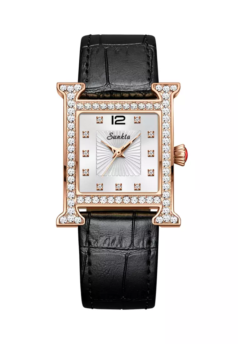 Buy LIGE SUNKTA Ladies Quartz Watch, 36x31mm, Paved with Crystals ...