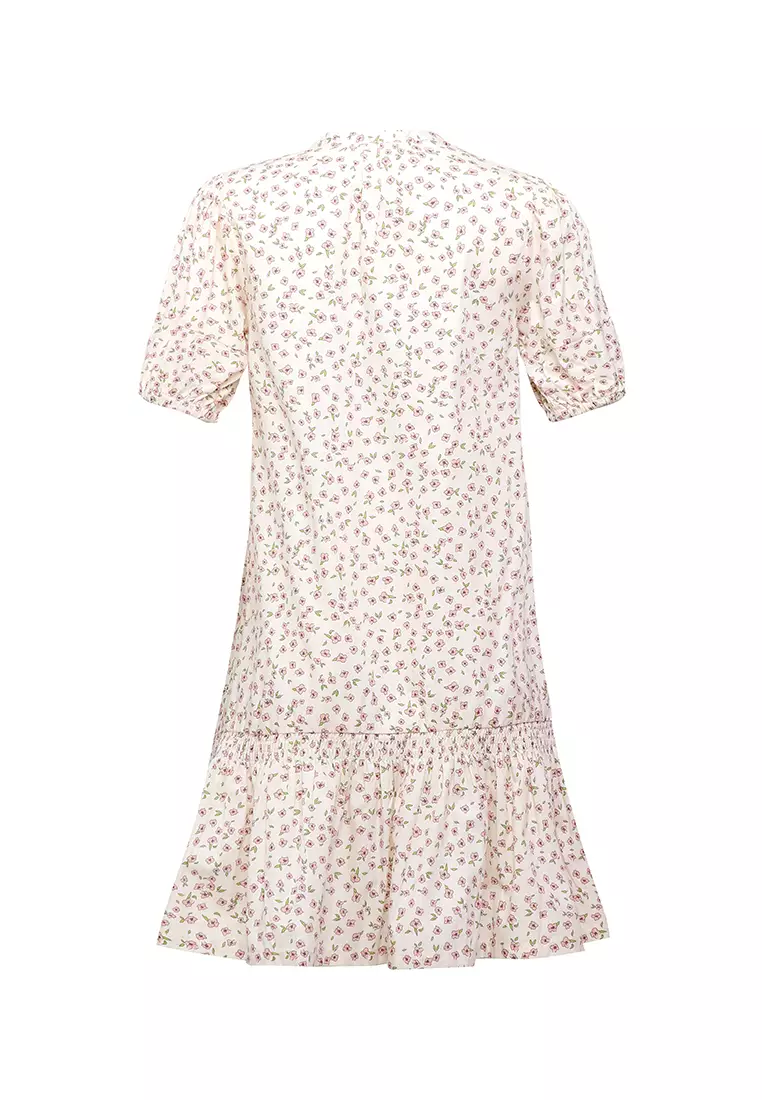 Jual PITODITO Pito Dito Girl Chipotle Dress Midi Anak Cream Motif Bunga ...