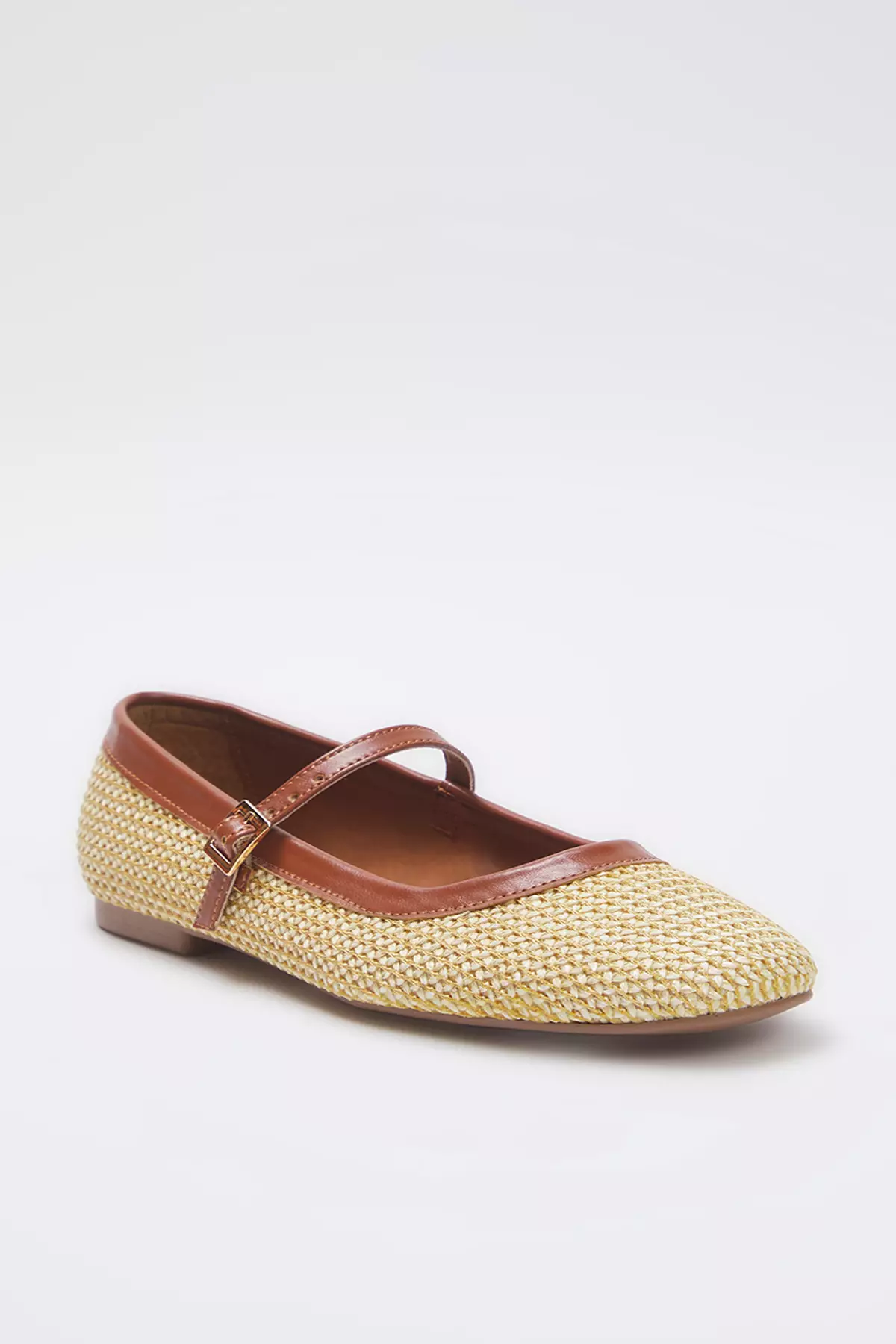 Jual Trendyol Beige/Camel Knitted Patterned Brown Piping Detailed Straw ...