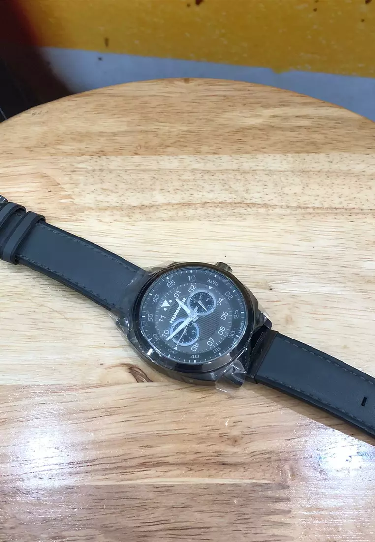 Jual Hummer Hummer Jam Tangan Analog Pria GunMetal Case Gray Leather ...