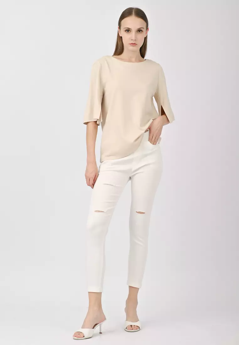 Buy Plain B. Slit Sleeve Top Online | ZALORA Malaysia