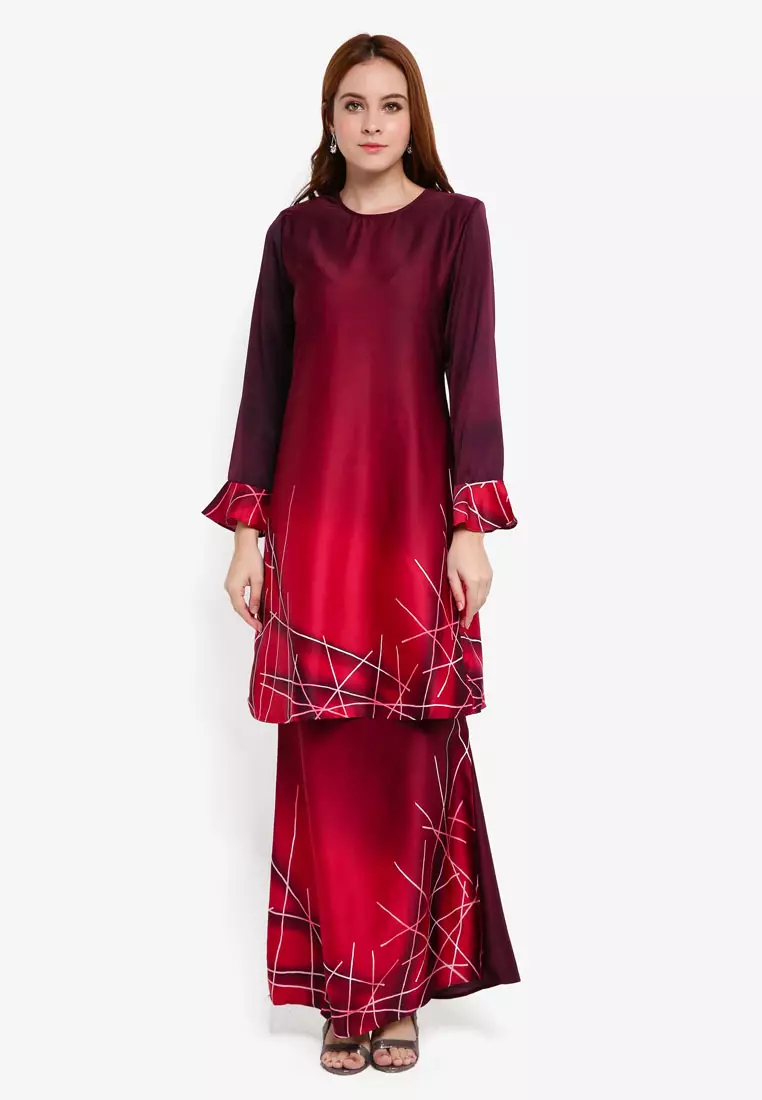 Buy Gene Martino Batik Abstract Kurung Modern 2025 Online | ZALORA