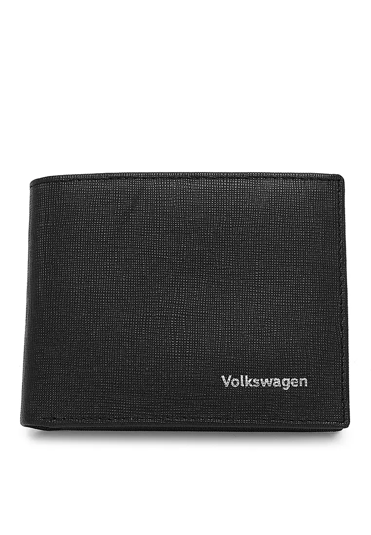Buy Volkswagen Men's RFID Genuine Leather Bi Fold Center Flap Short ...