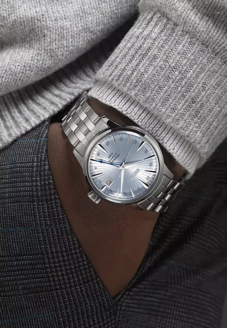 Buy Seiko Seiko Presage ‘Skydiving’ Cocktail Time GMT Ice Blue Dial ...