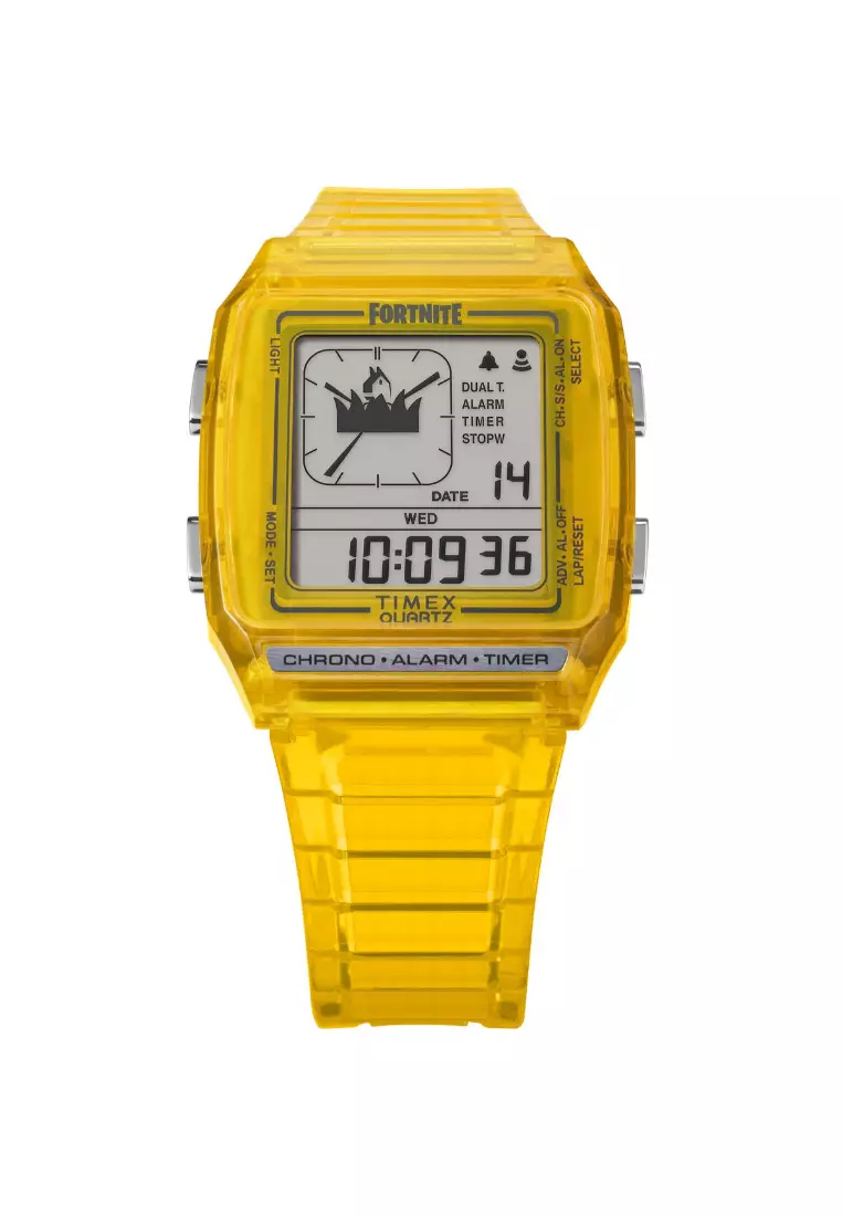 Buy Timex Q Timex LCA x Fortnite 35mm Watch - Yellow (TW2W96600) 2025 ...