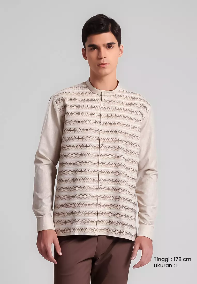 Jual Manzone MANZONE - Kemeja Koko Lengan Panjang Pria Najaf Comfort ...