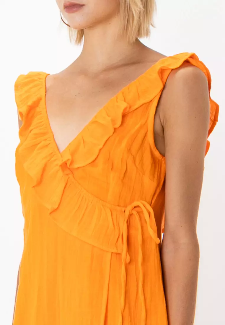 Buy ASOS Design Ruffle Detail Mini Wrap Sundress 2025 Online | ZALORA